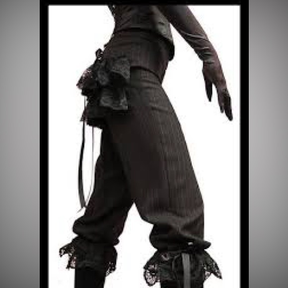 Pants & Jumpsuits | Iso Lovechild Boudoir Black Pinstripe Bloomer Pants ...